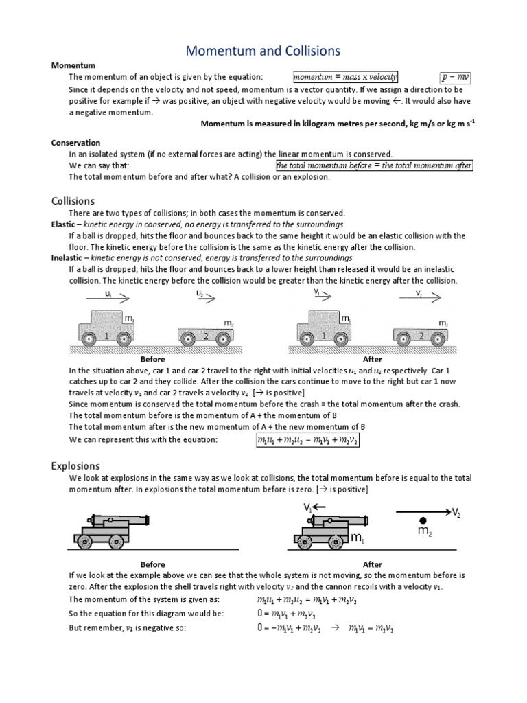 Momentum and Collisions | PDF | Collision | Momentum