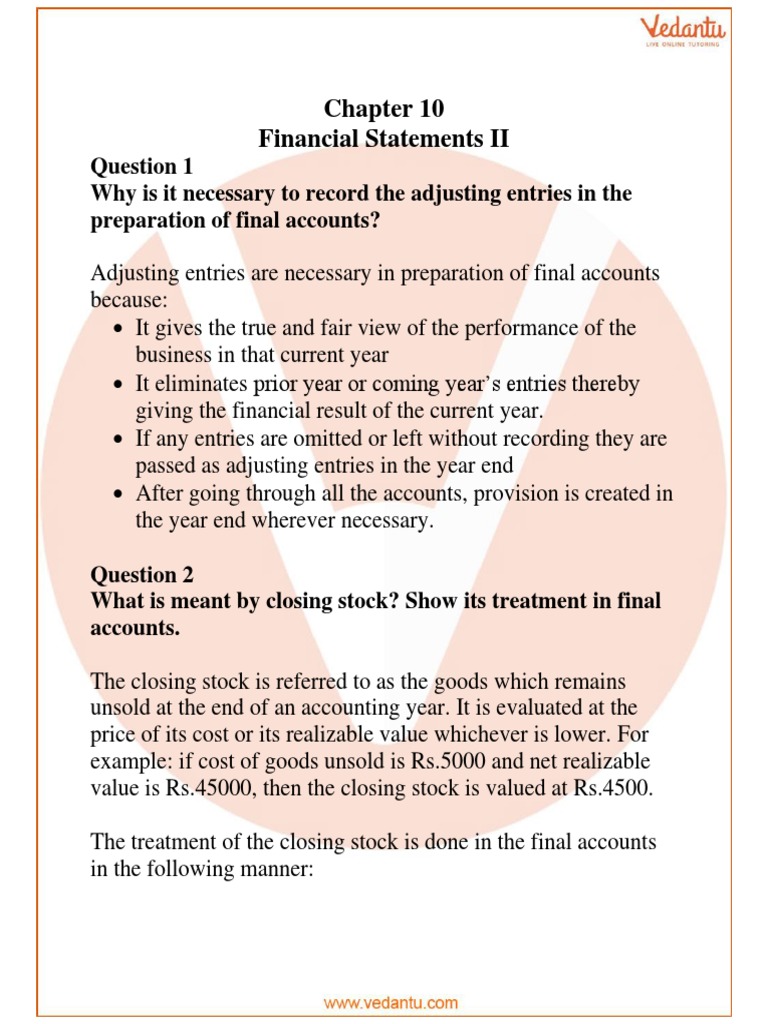 NCERT Solutions For Class 11 Accountancy Chapter 10 Financial Statements - 2 | Download Free PDF ...