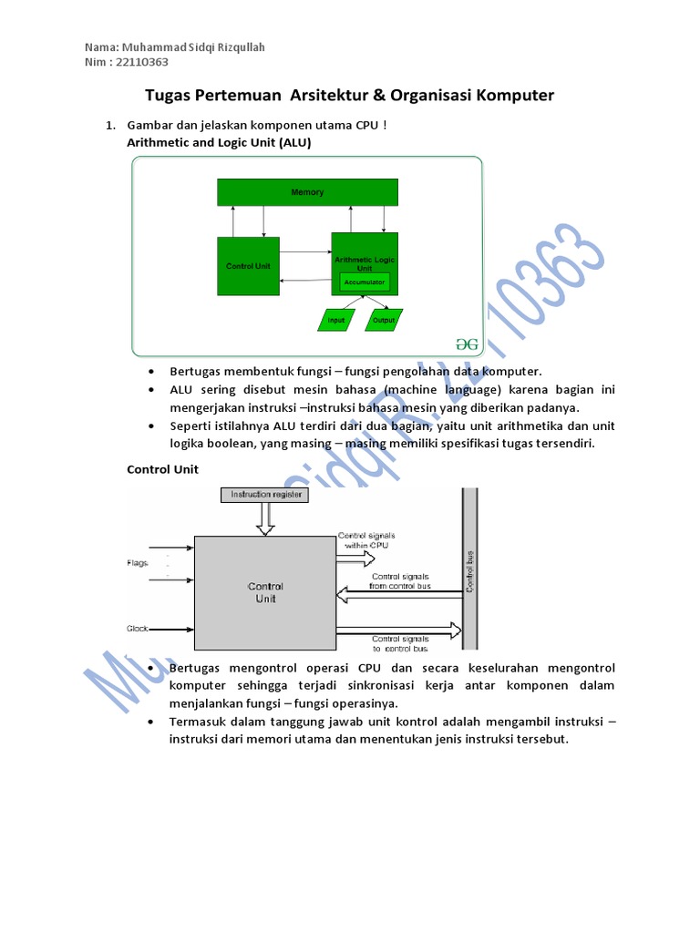 Fungsi dan Komponen Penting CPU | PDF