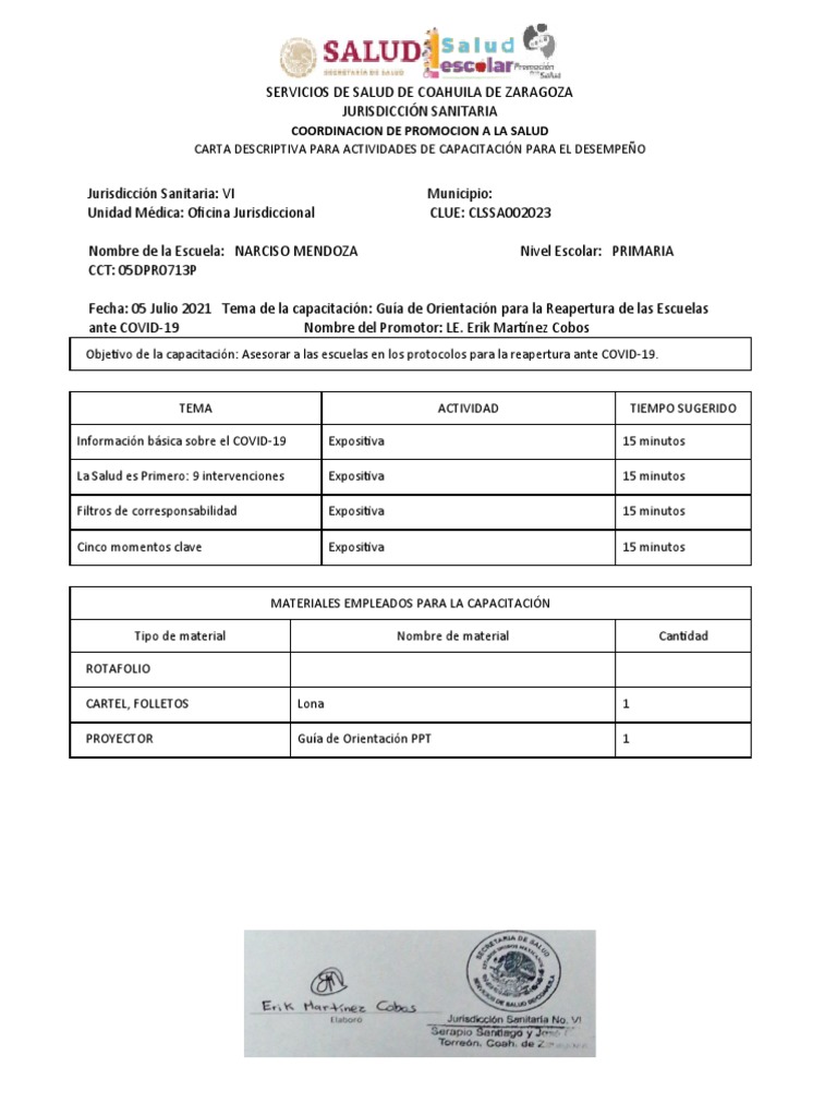 Carta Programática Salud Escolar (Word) | PDF | Ciencias sociales | Salud y bienestar