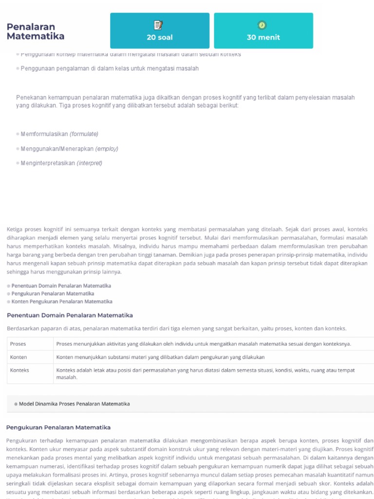 Contoh Soal - Penalaran Matematika | PDF