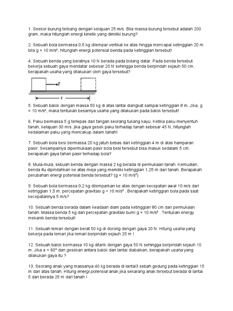 Energi KINETIK DAN POTENSIAL - SOAL | PDF