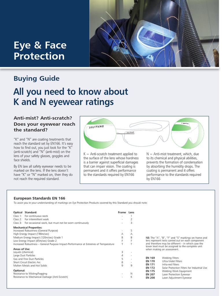 EN166 Safety Eyewear Standards Guide | PDF | Glasses | Materials