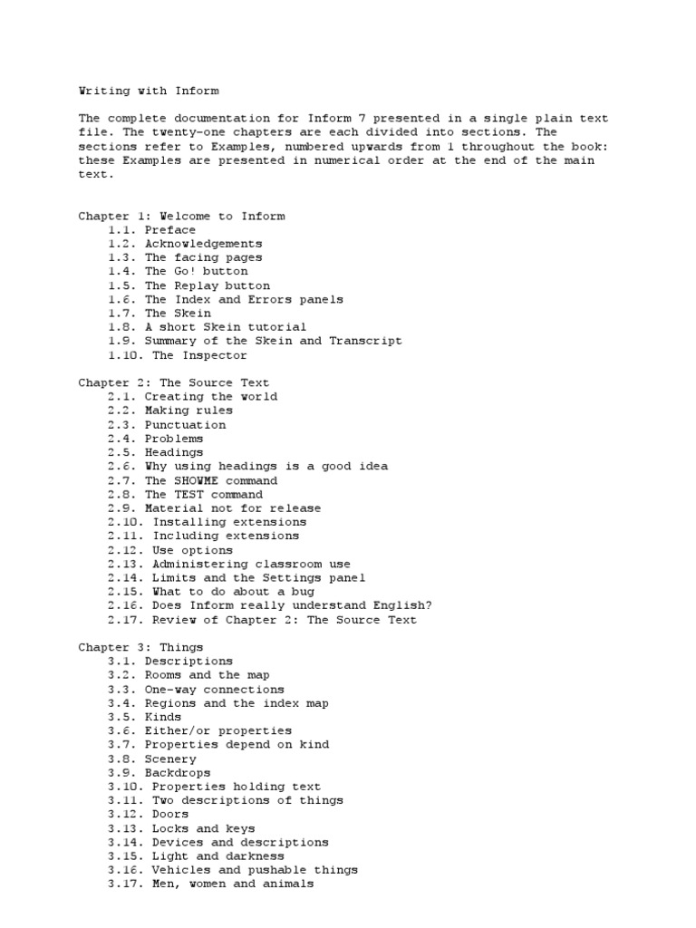 Writing With Inform 7 | PDF