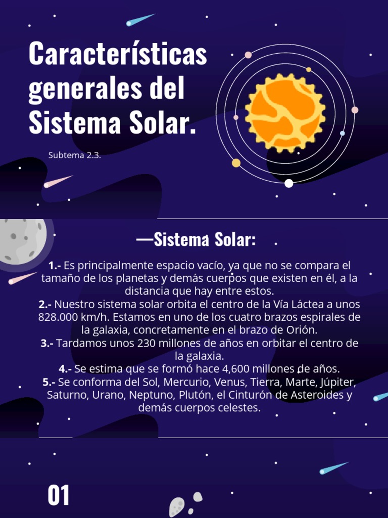 2.3 Características Generales Del Sistema Solar | PDF | Sistema solar | Tierra