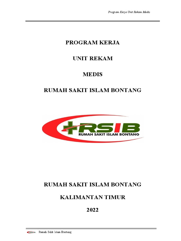 Program Kerja Rekam Medis 2022 RS Islam Bontang | PDF