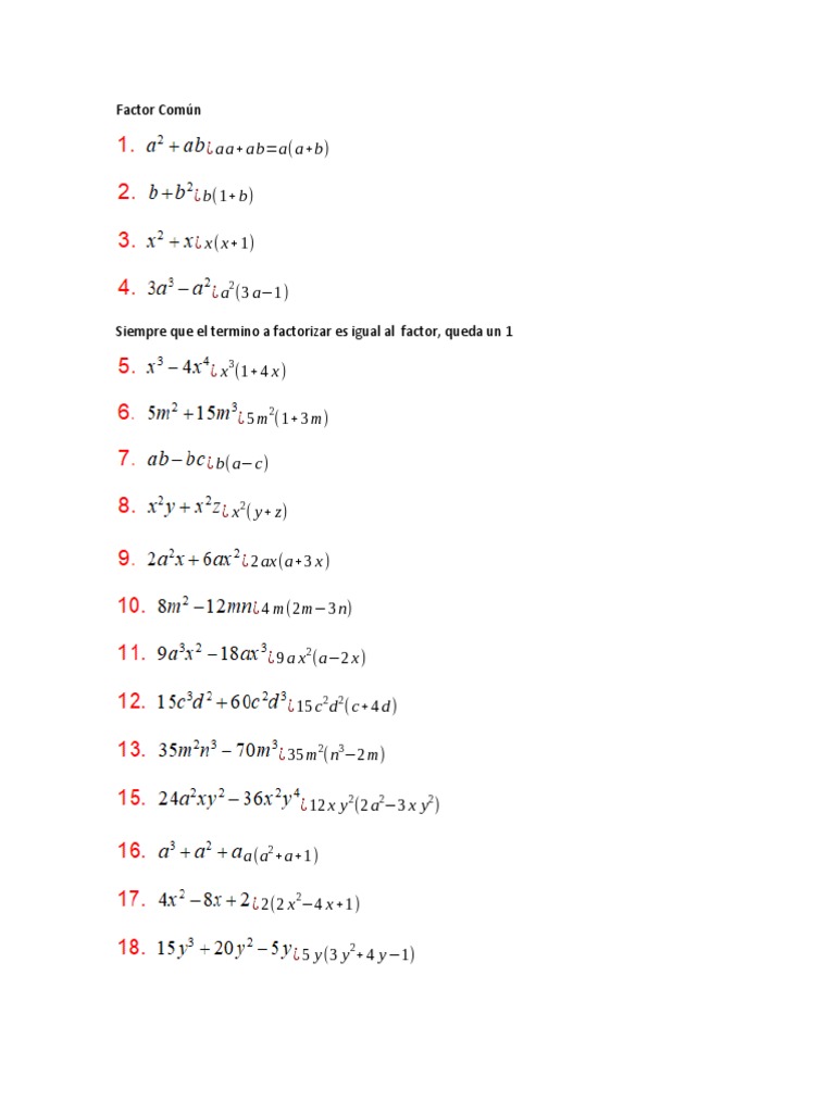 Angel Ejercicio 89 Factor Comun | PDF