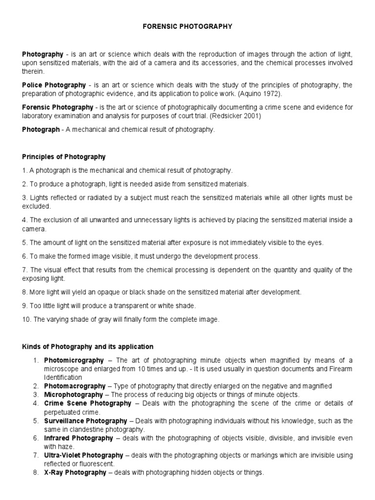 Forensic Photography | PDF | Camera | Film Speed
