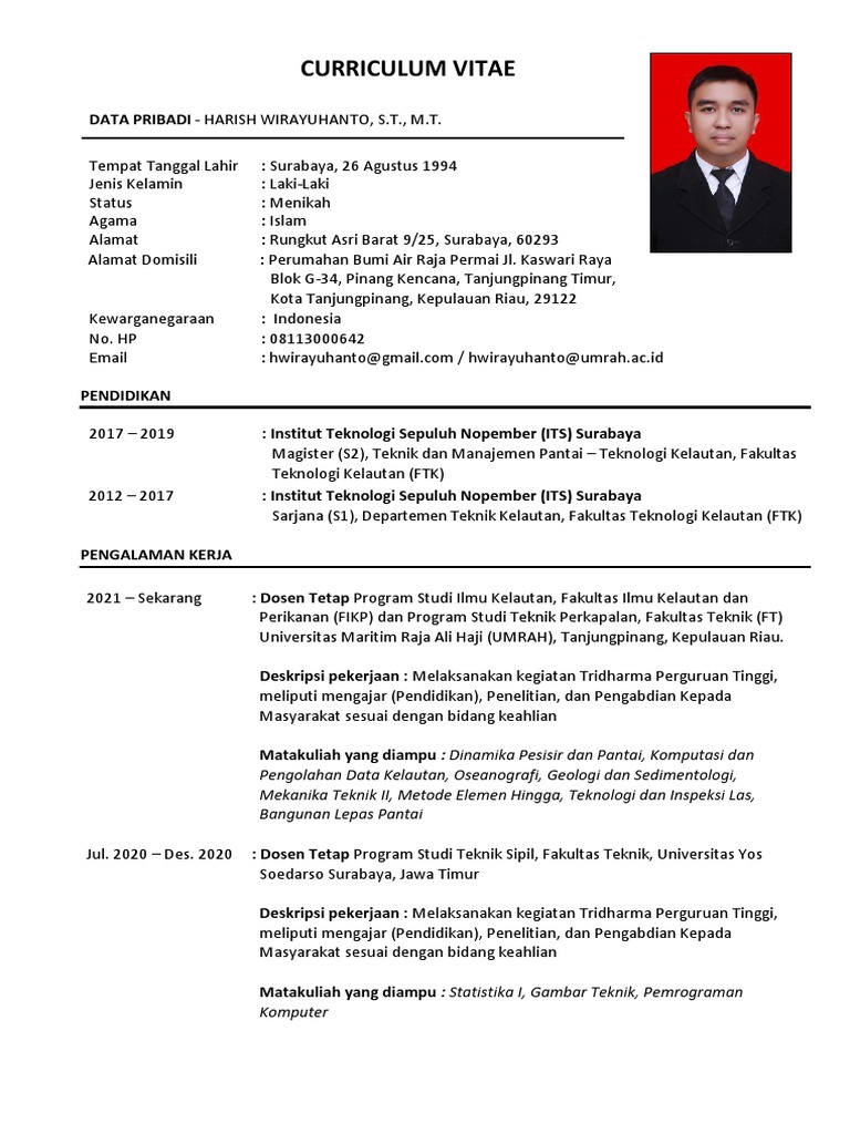 CV Harish Wirayuhanto | PDF