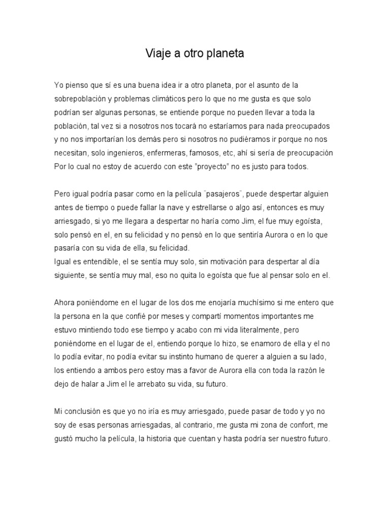 Viaje A Otro Planeta | PDF