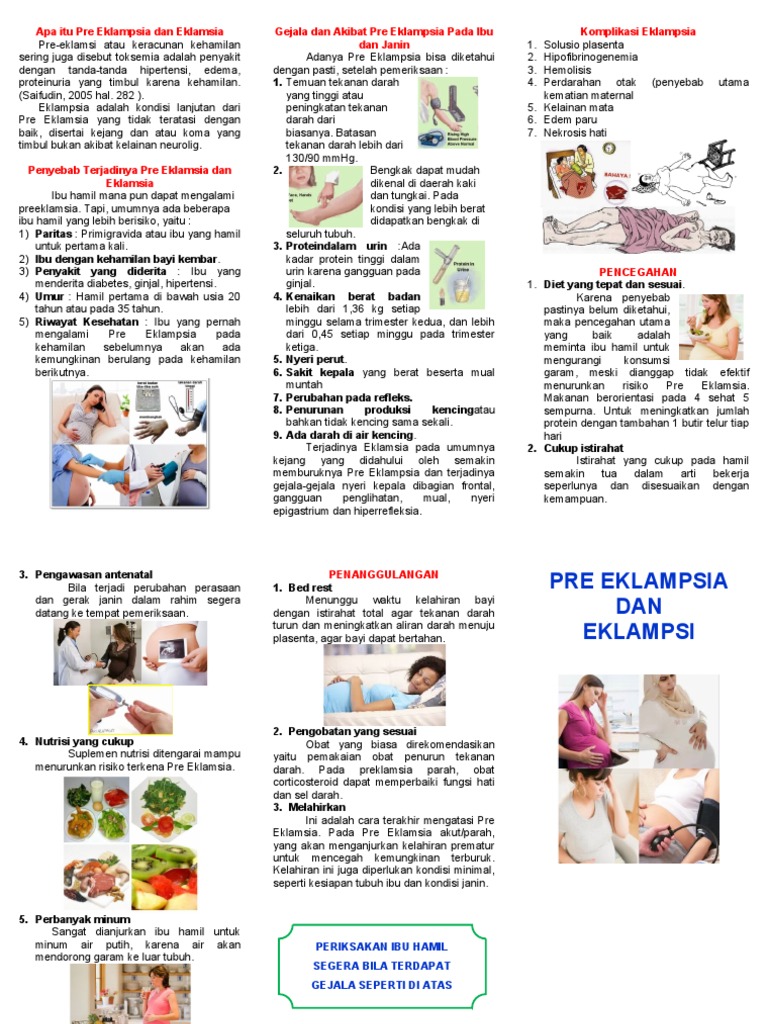 Leaflet Pre Eklampsia Dan Eklamsia | PDF