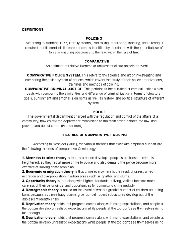 Comparative Models of Policing | PDF | Police | Extradition