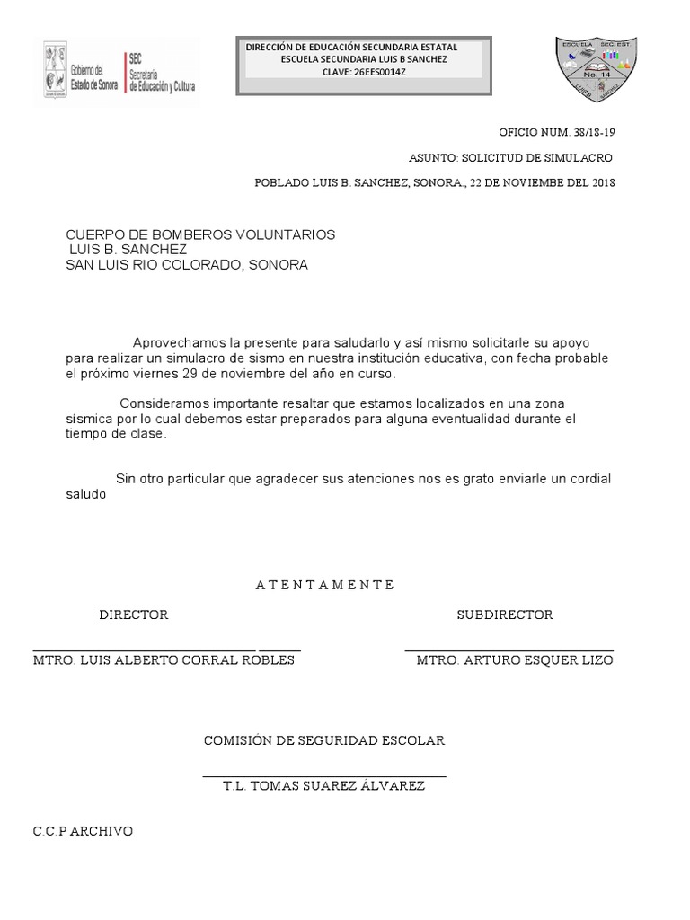 Solicitud de Simulacro | PDF