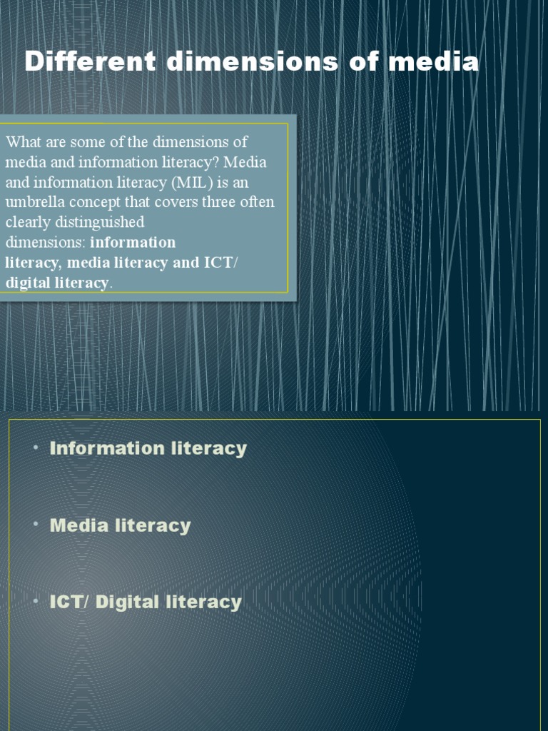 Different Dimensions of Media | PDF | Information Literacy | Literacy
