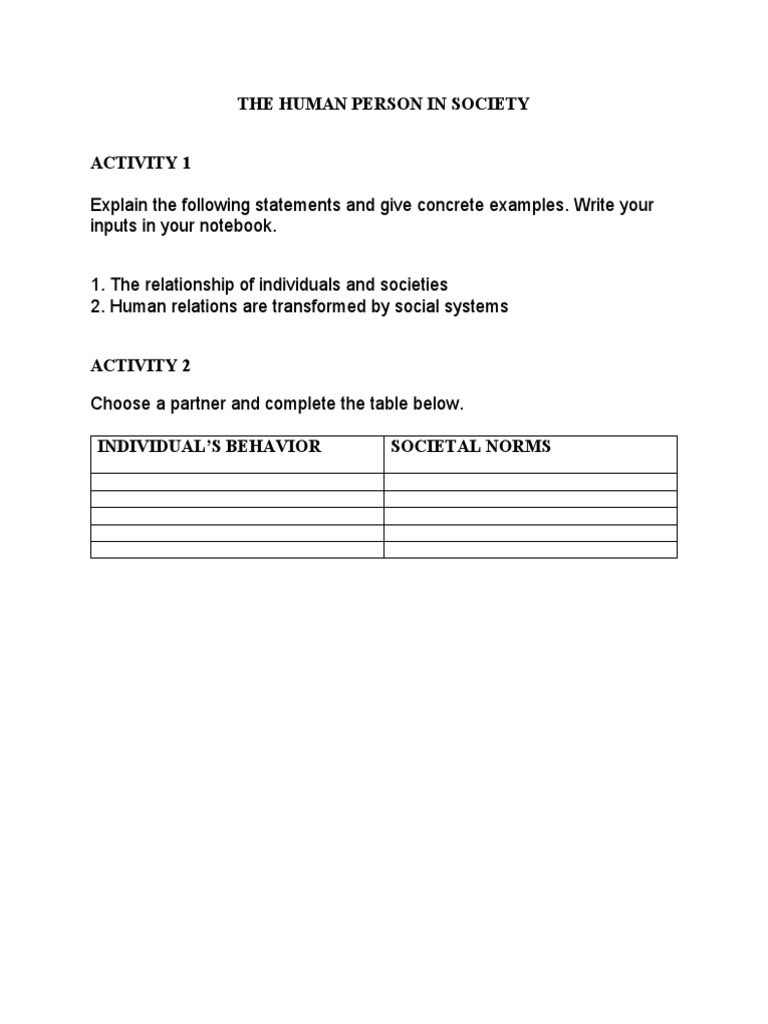 The Human Person in Society | PDF