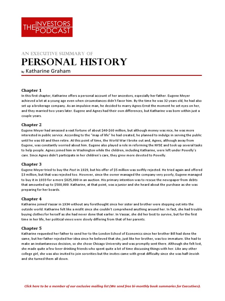 Katharine Graham's Personal History | PDF | Nixon Administration ...