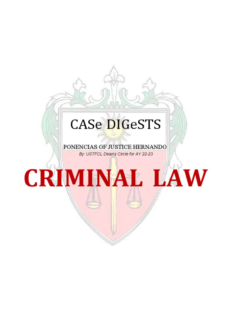 Criminal Law - J. Hernando Cases | PDF | Annulment | Rape