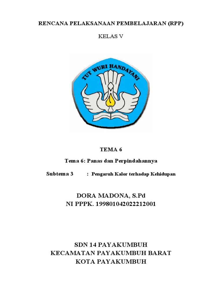 RPP Tema 6 Sub Tema 3 | PDF