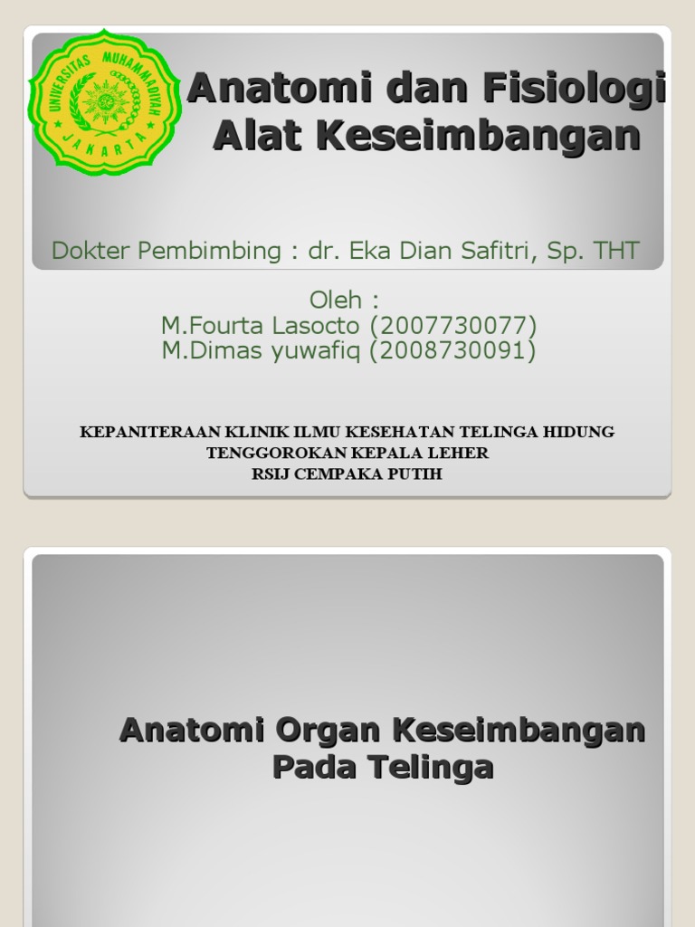 Anatomi dan Fisiologi Alat Keseimbangan | PDF | Sains & Matematika