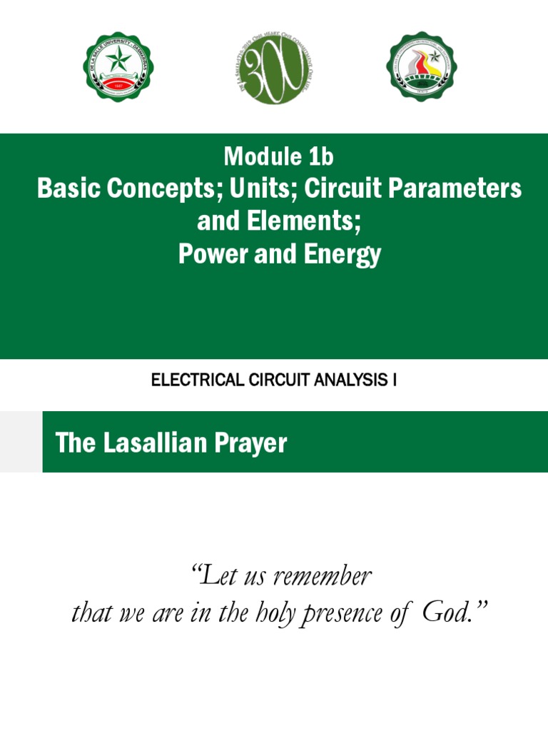 Module 1b - Basic Electrical Concept Units Circuit Elements and ...