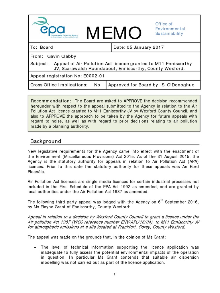Free Memo Template | PDF | Air Pollution | Particulates
