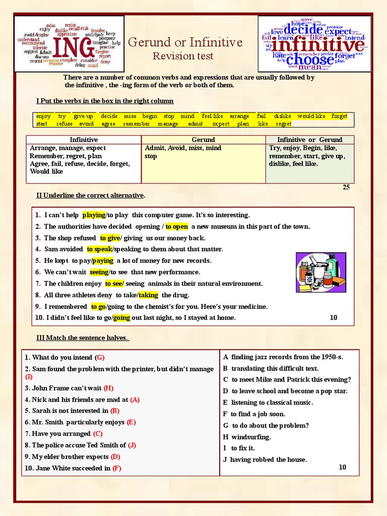 Gerunds - and - Infinitives Anton Salazar Gelbert | PDF | Syntax | Grammar