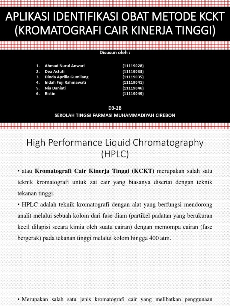 Identifikasi Obat dengan Metode KCKT | PDF