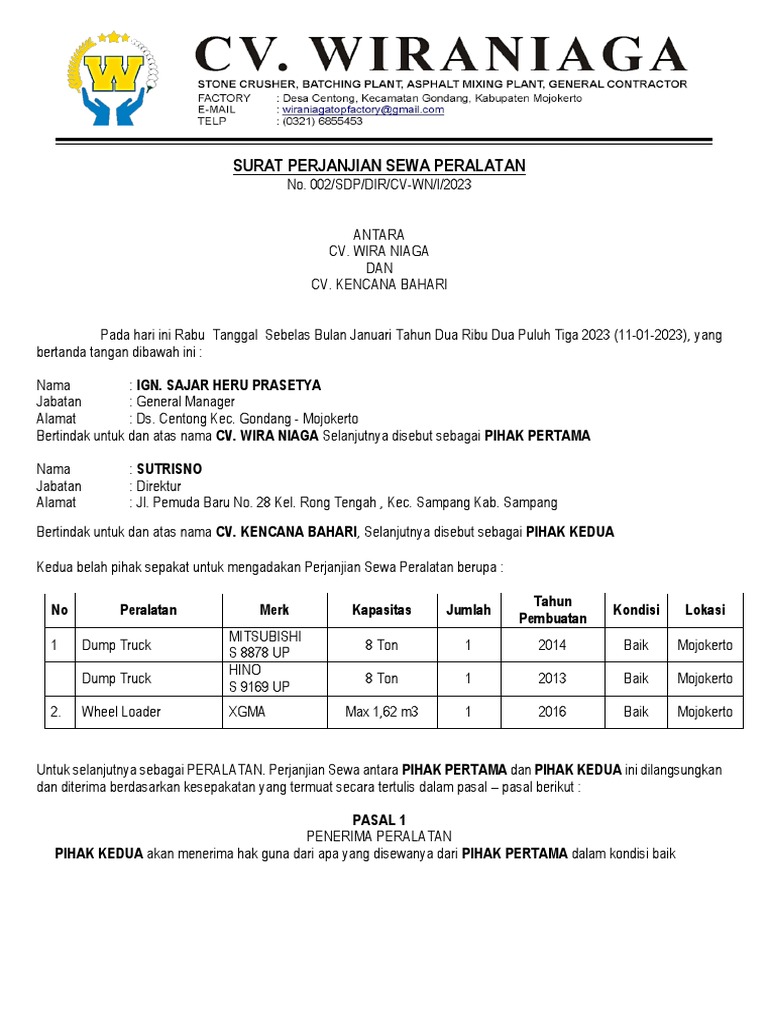 FORM SEWA ALAT Sungai Progo | PDF
