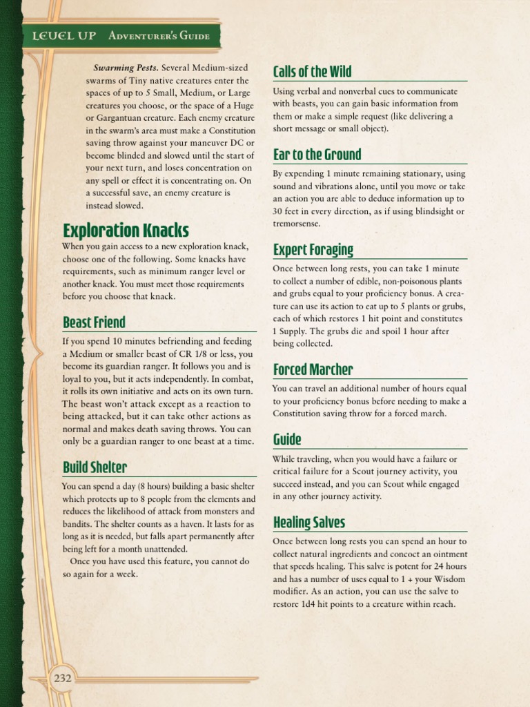 Adventurer's Guide to Exploration Knacks | PDF
