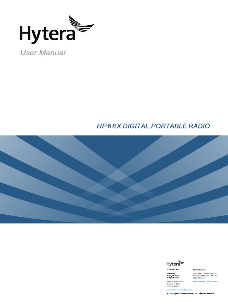 Hytera HP68X Digital Portable Radio User Manual R2.0 - Eng | PDF ...