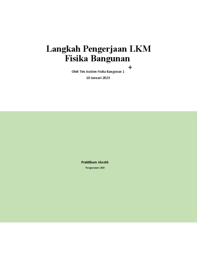 Langkah Pengerjaan LKM | PDF