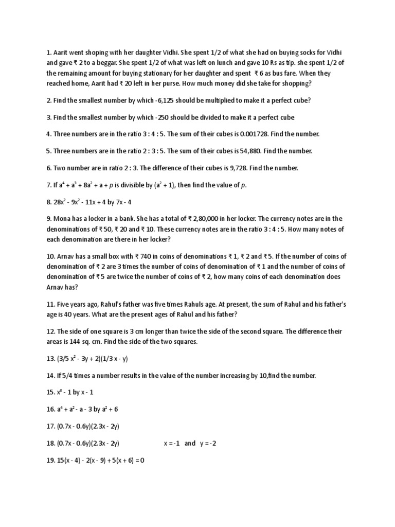 Shopping math word problems and algebra equations | PDF