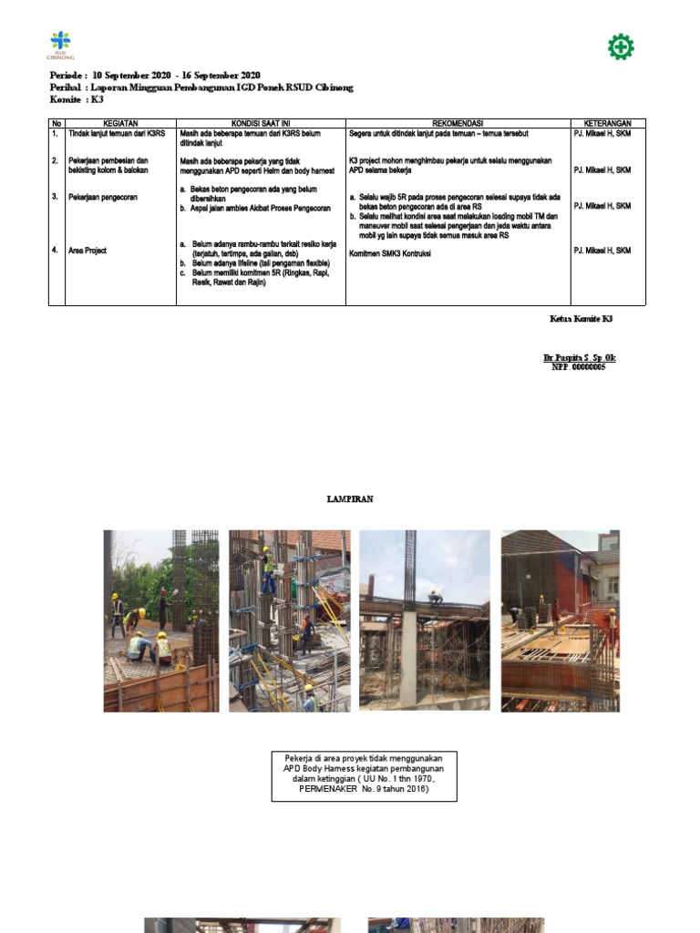 Form Daily Report RSUD | PDF | Teknologi & Rekayasa