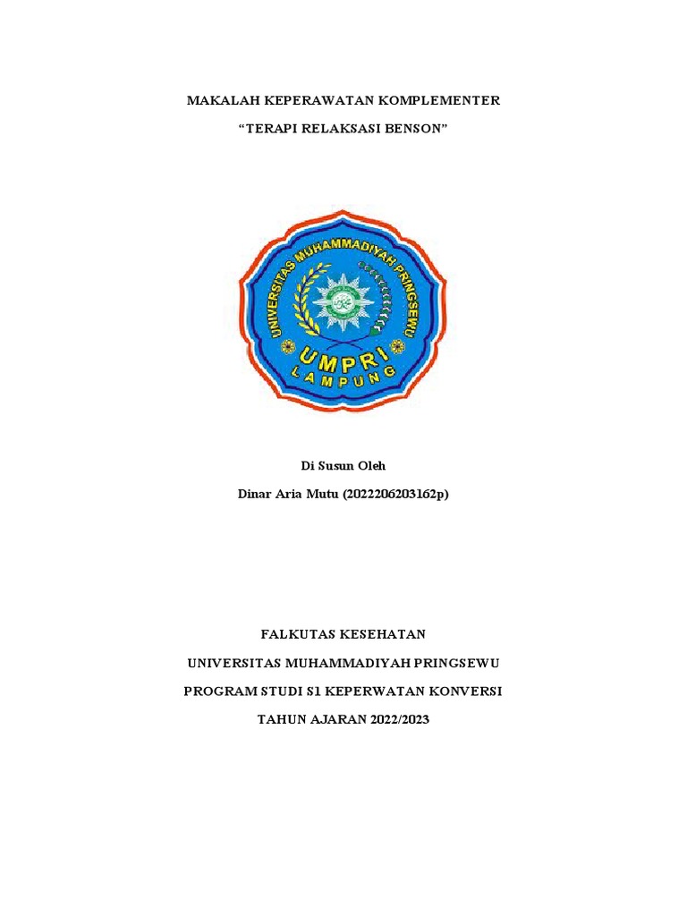 Makalah Terapi Benson | PDF