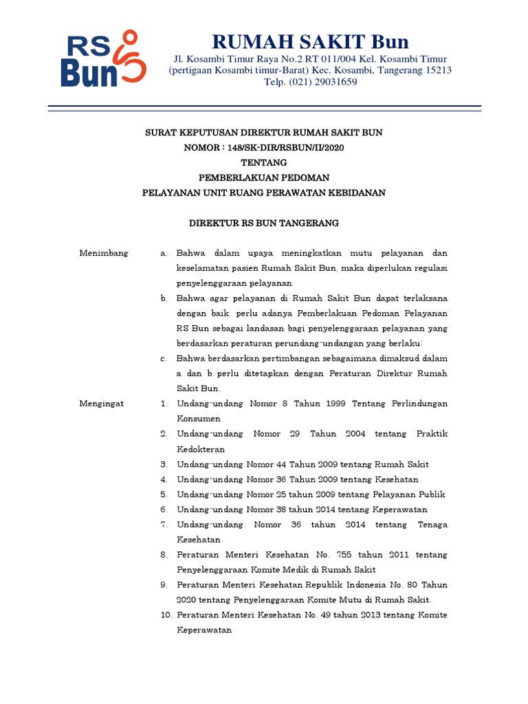 SK Pedoman Pelayanan RPK | PDF