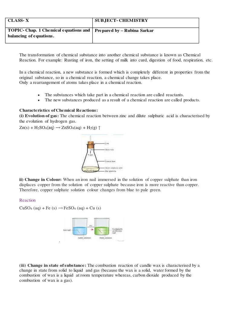 Chapter 1 CHEMISTRY | PDF | Molecules | Chemical Reactions
