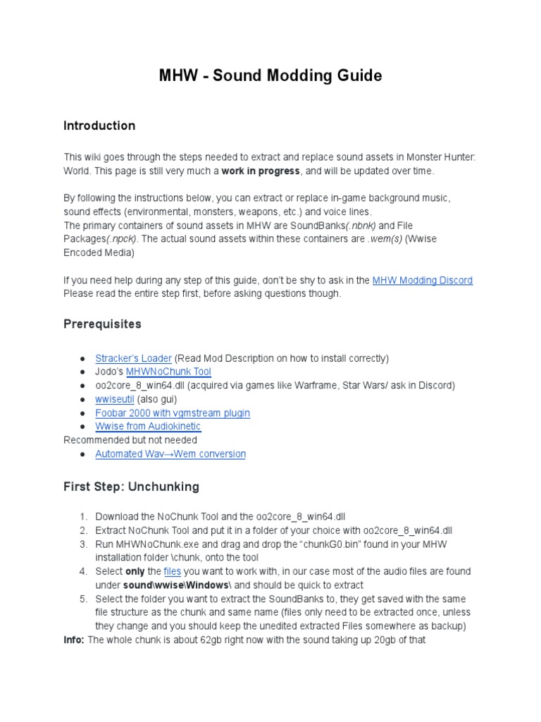 MHW - Sound Modding Guide | PDF | Computer File | Directory (Computing)