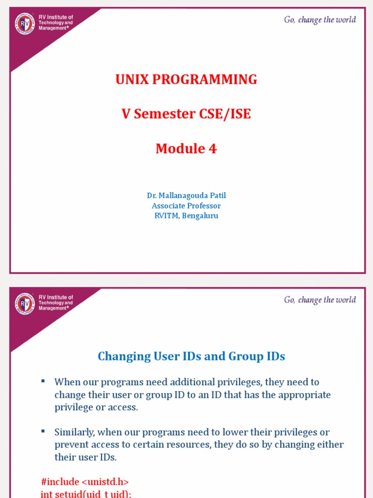 Module 4 Slides Unix Programming 18cs56 Pdf Inputoutput Programming