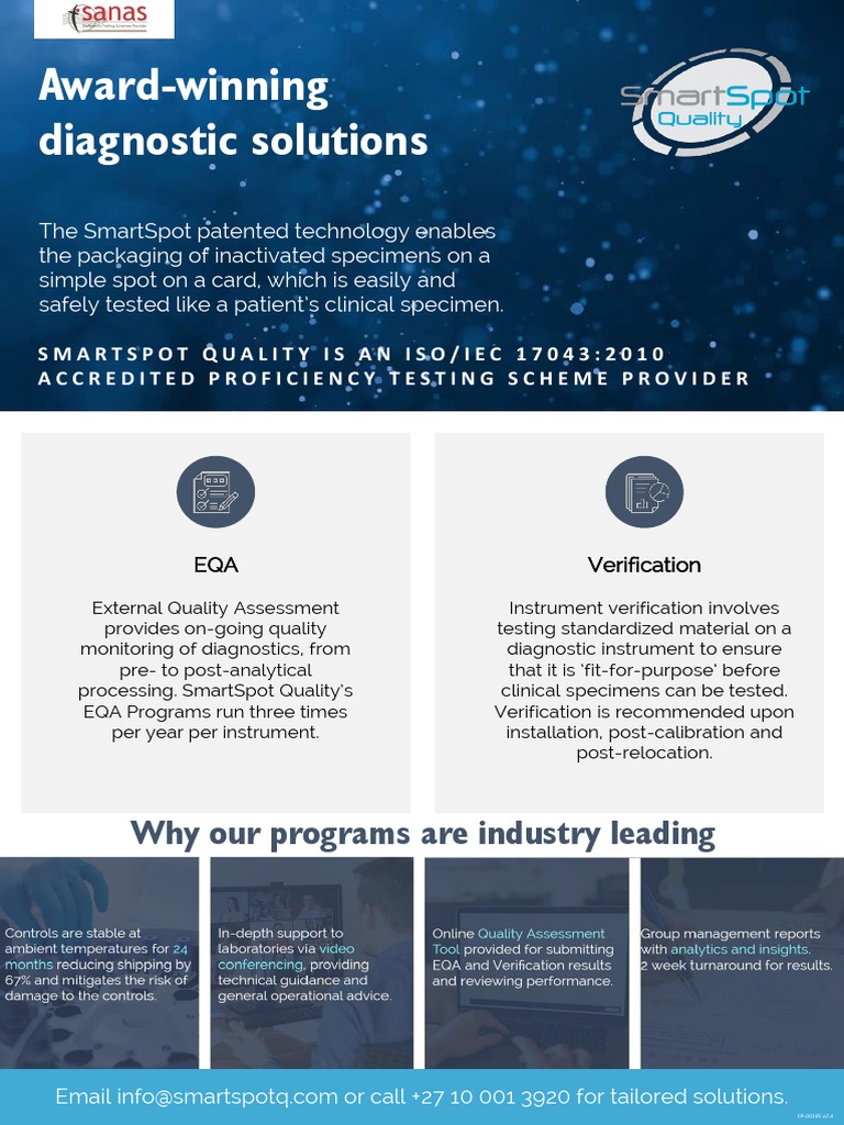 Award-Winning Diagnostic Solutions: SmartSpot Quality's Industry Leading External Quality ...