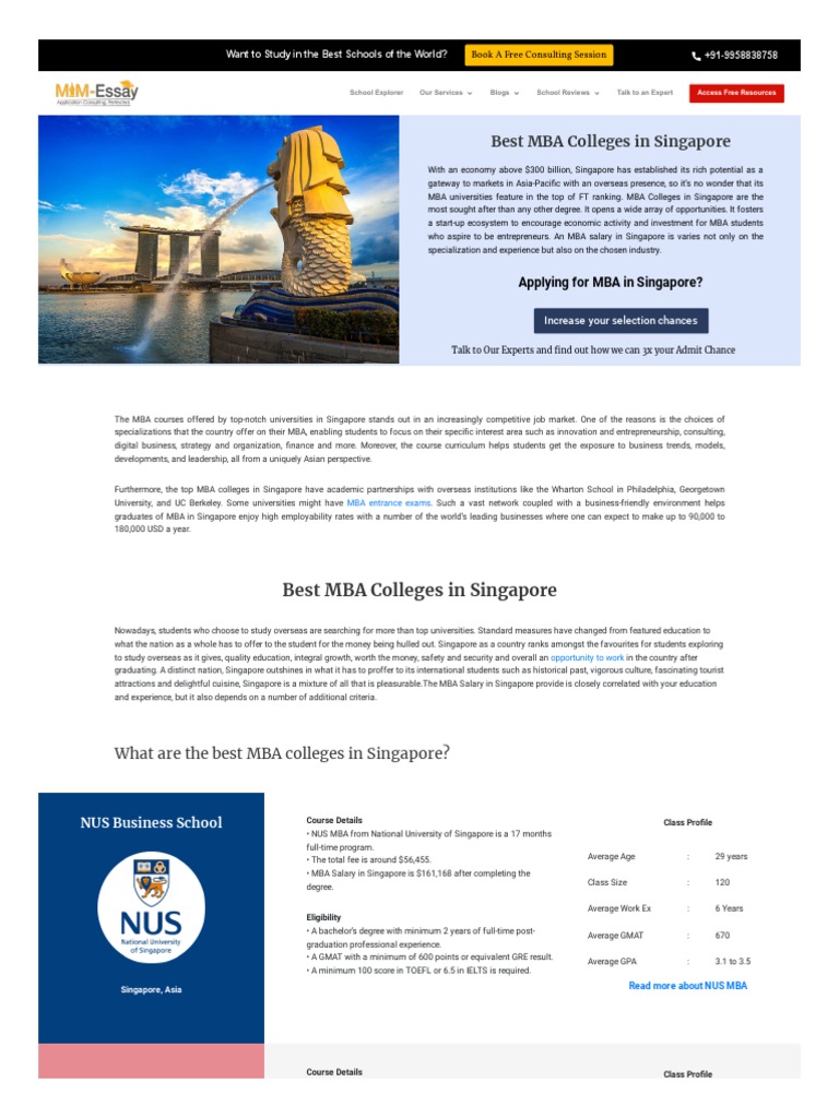 WWW Mim Essay Com Mba in Singapore | PDF | Master Of Business ...