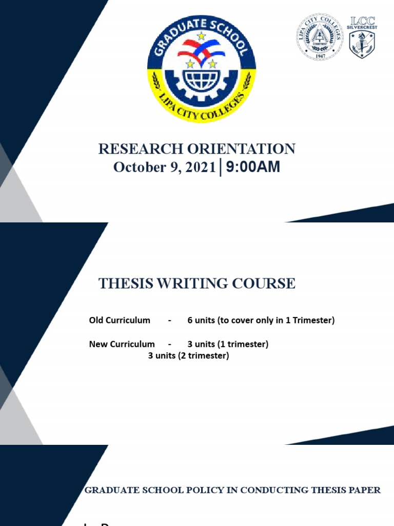 Research Orientation | Download Free PDF | Thesis | Curriculum