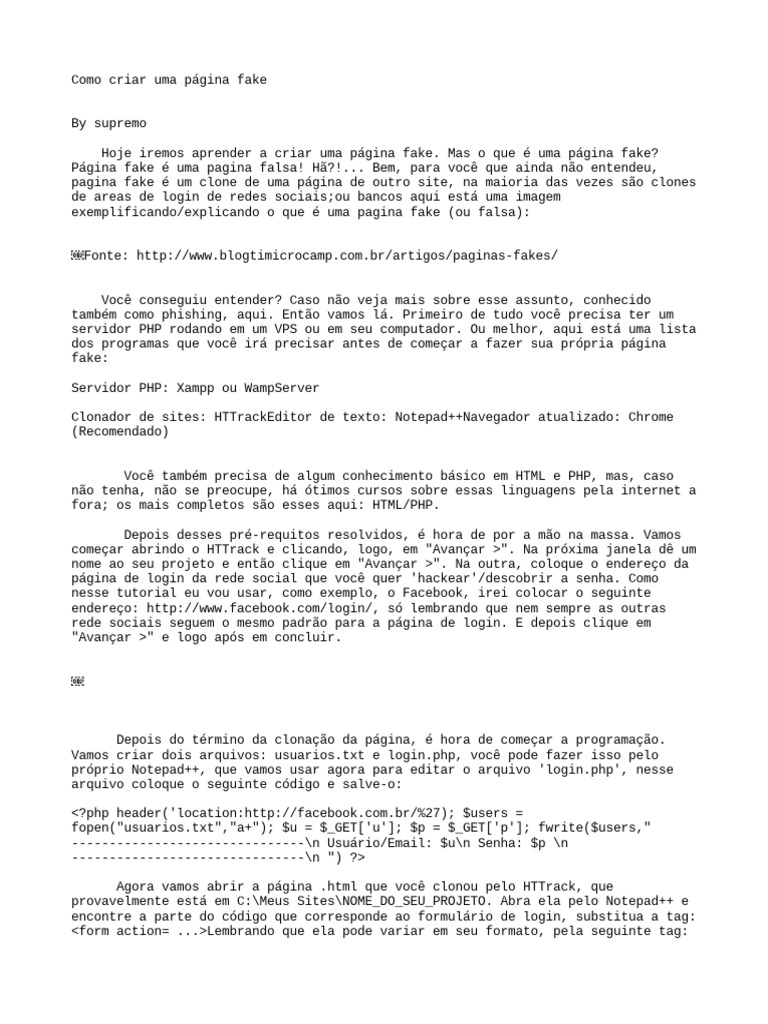 Page Fake | PDF | Php | Phishing