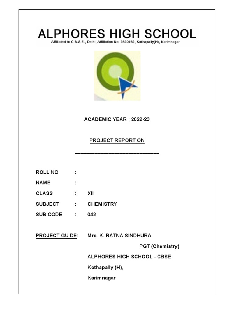 Chemistry Project | PDF