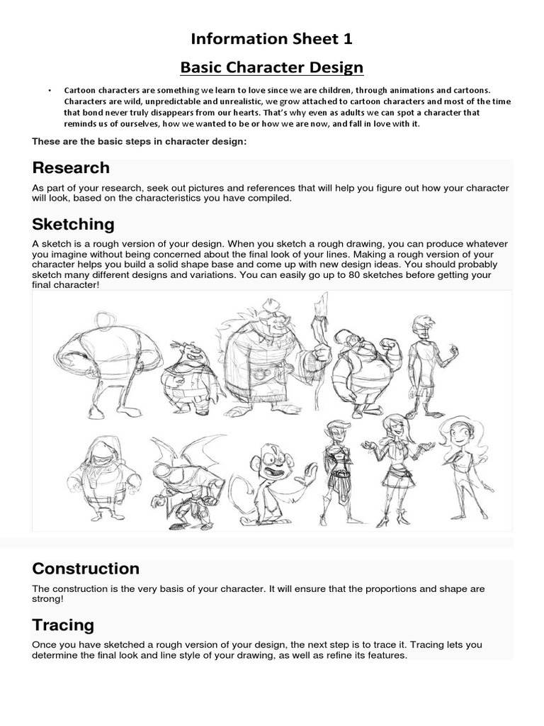 Basic Character Design Process Guide | PDF | Self-Improvement