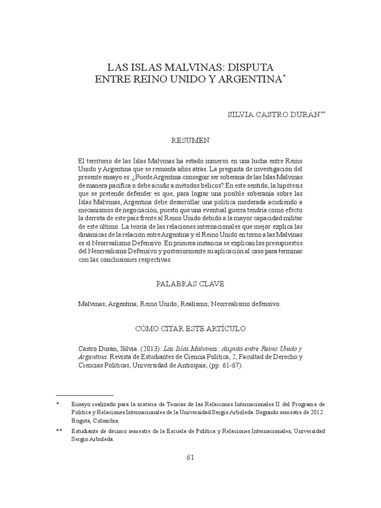 26253-Texto Del Art - Culo-102955-1-10-20160327 | PDF | Reino Unido | Argentina