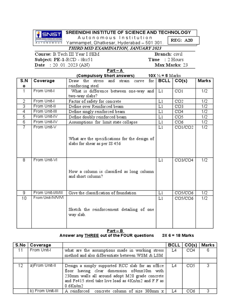 A20-MID-II QP RCD - 3-1 - Mid-III | PDF | Architectural Design | Architecture