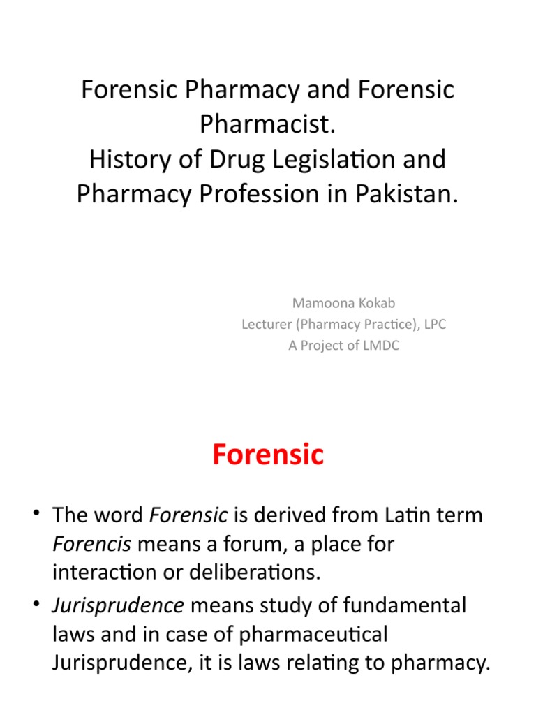 Forensic Pharmacy and Forensic Pharmacist | Download Free PDF ...