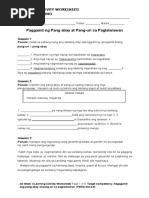 Panlapi Worksheets | PDF