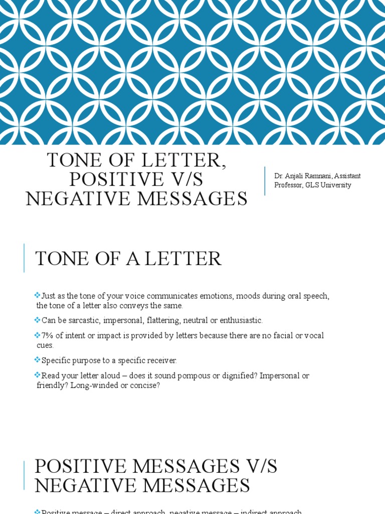 Tone and Messaging in Letters | PDF | Communication | Human Communication