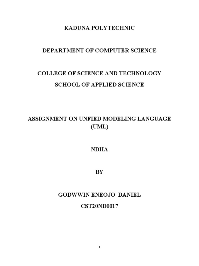 Kaduna Polytechnic Department of Computer Science College of Science ...